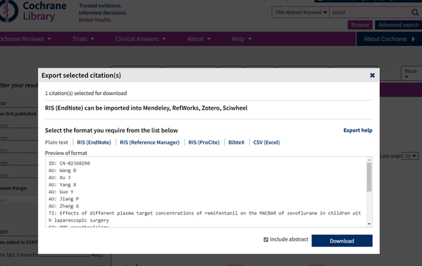 文献学员 的想法: Cochrane导出trials教程 | 好多师弟师妹来我的店买考克兰都会问能导出trials吗？或者是为什么我在网上打… - 知乎