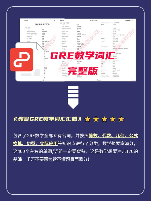 张巍老师GRE 的想法: GRE数学170必背词汇‼️3天搞定 | 大家千万不要忘记GRE数学也需要背单词，因为数学里面有很多专有名词，如果不背，做题的时候可能根本不知道题目在讲什么，问什么 ...
