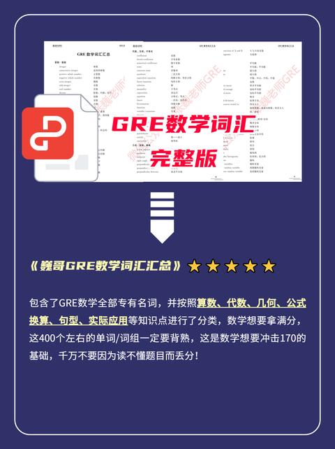 张巍老师GRE 的想法: GRE数学170必背词汇‼️3天搞定 | 大家千万不要忘记GRE数学也需要背单词，因为数学里面有很多专有名词，如果不背，做题的时候可能根本不知道题目在讲什么，问什么 ...