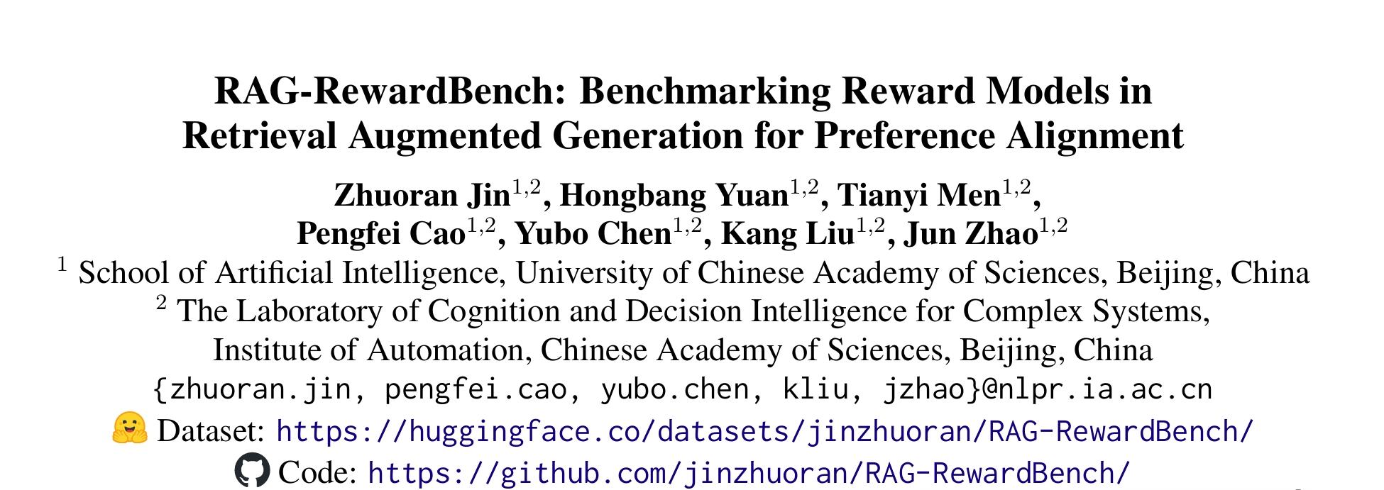 雨飞 的想法: RAG系统中奖励模型性能的新基准测试 | 这篇文章介绍了RAG-RewardBench，一个专门评估检索增强生成（RAG）… - 知乎