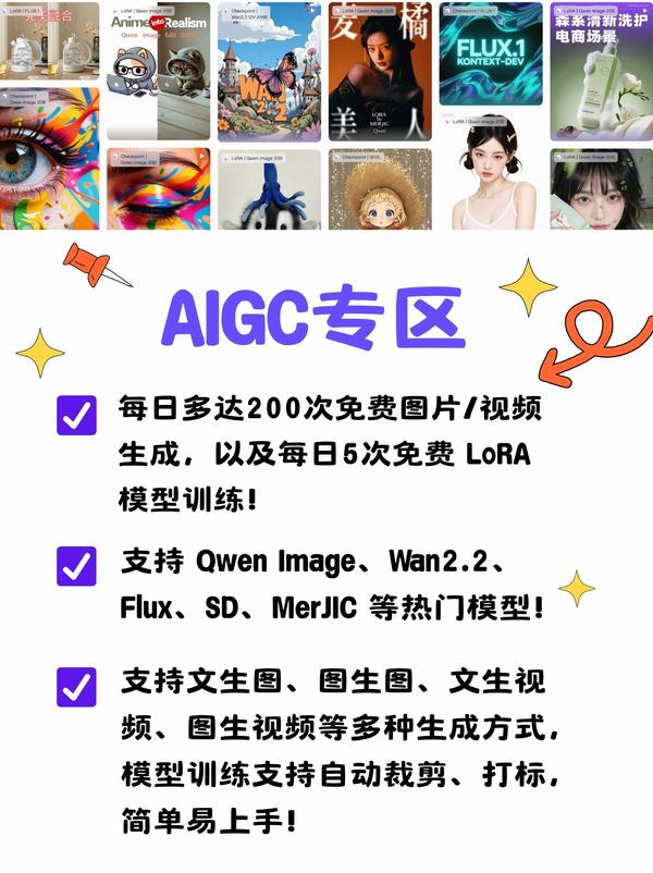 ModelScope小助理 的想法: 魔搭社区免费资源合集来了！ | 1. 免费图片/视频生成，以及 LoRA 模型训练- 每日多达200次免费图片/视频… - 知乎