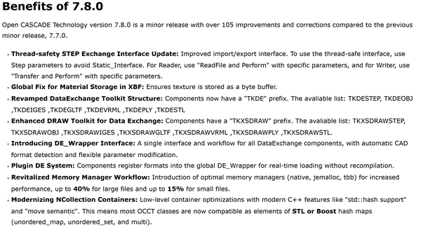 frank 的想法: occt升级到7.8，最大的改善是多线程读取step文件，似乎occ只要涉及性能改善就要靠多线程解决。。。 - 知乎