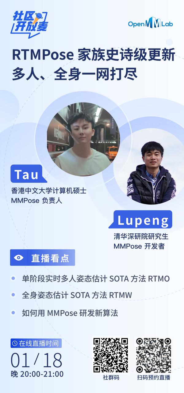 OpenMMLab 的想法: 🥰人体姿态估计一直是计算机视觉领域的核心任务之一。去年，RTMPose 发布以后，作为该领域内将速度-精度平衡做到最好的高性能实时姿态估计模型，深受学术界和工业界 ...