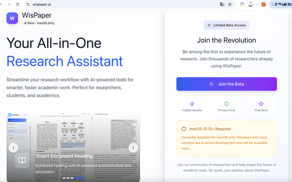 张奇 的想法: 欢迎参与WisPaper内测 | AI学术助手WisPaper开启内测！ 内测版存在优化空间，欢迎反馈宝贵建议核心功能： 1️⃣ AI文献阅读：支持精准翻译、一键总结、智能改写 ...