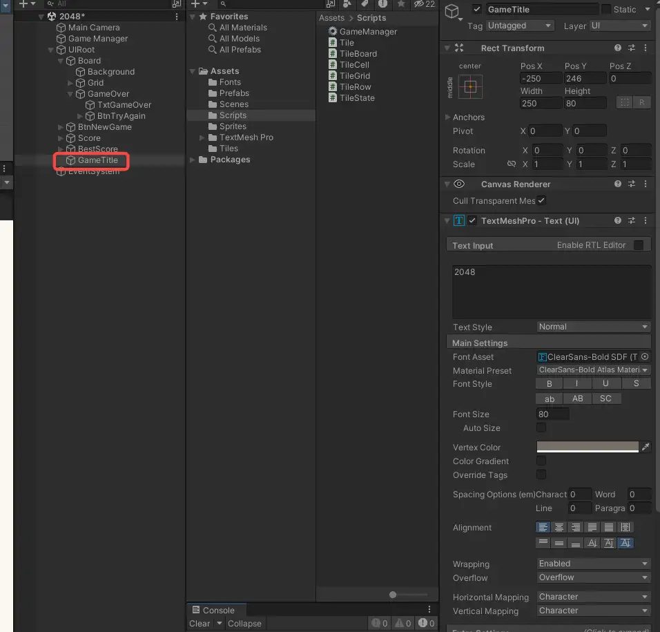 100个Unity完整小游戏（1）-2048 - 技术专栏 - Unity官方开发者社区