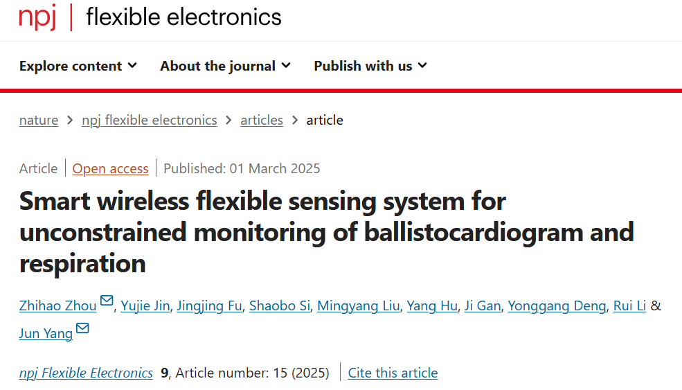 npj Flexible Electronics | 无约束健康监测新突破：柔性传感器助力未来医疗变革 - 知乎