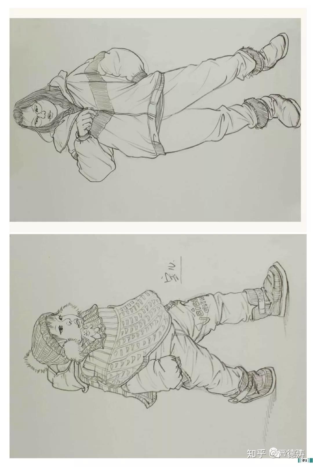 速写 | 线性速写人物动态临摹参考素材图片 - 知乎
