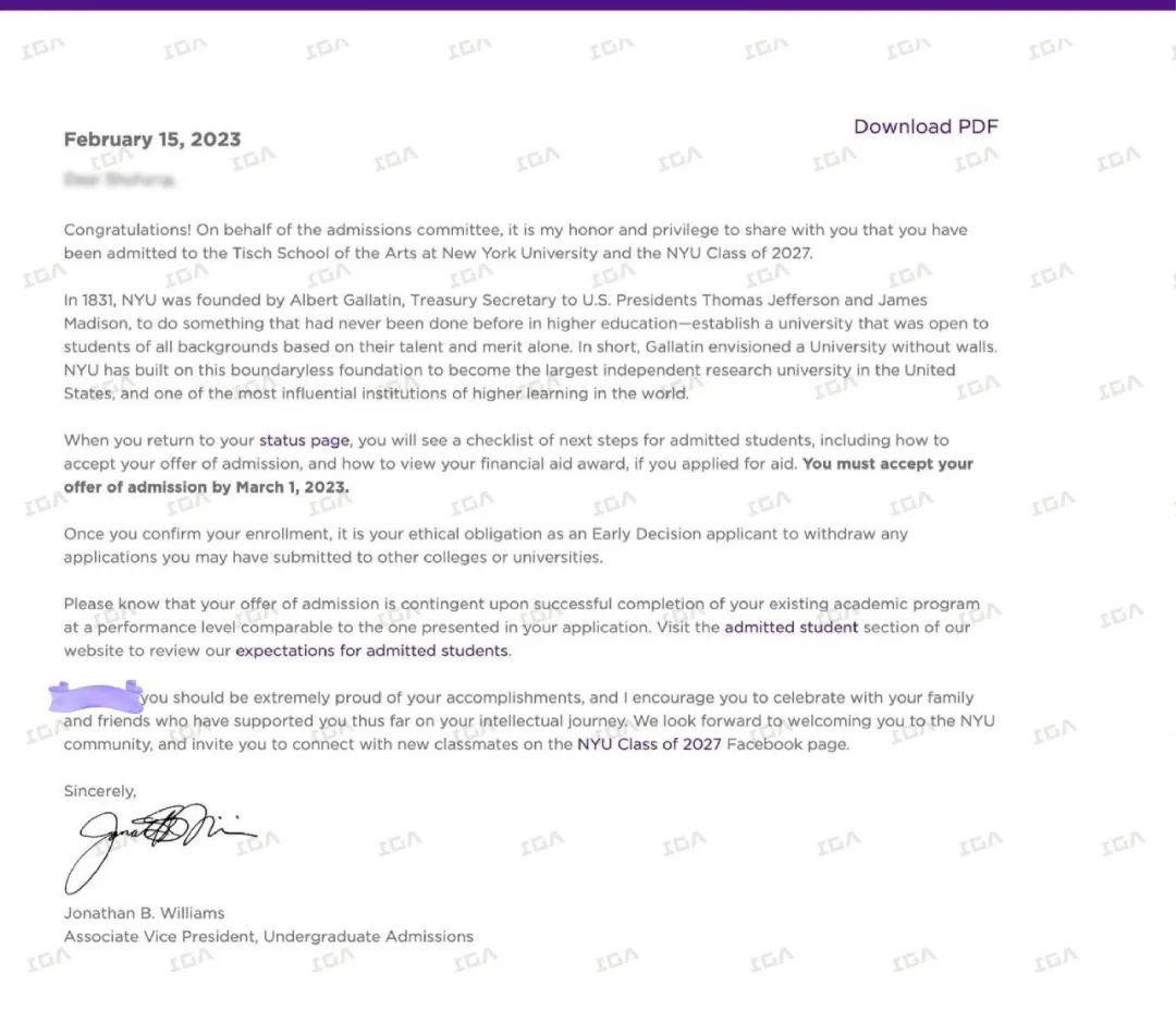 IGA OFFER | NYU ED 放榜收官！2023 IGA首战告捷 - 知乎