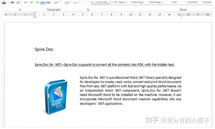 Word控件Spire.Doc 转换教程(二十二)： 将word文档中的隐藏文本保存为PDF - 知乎