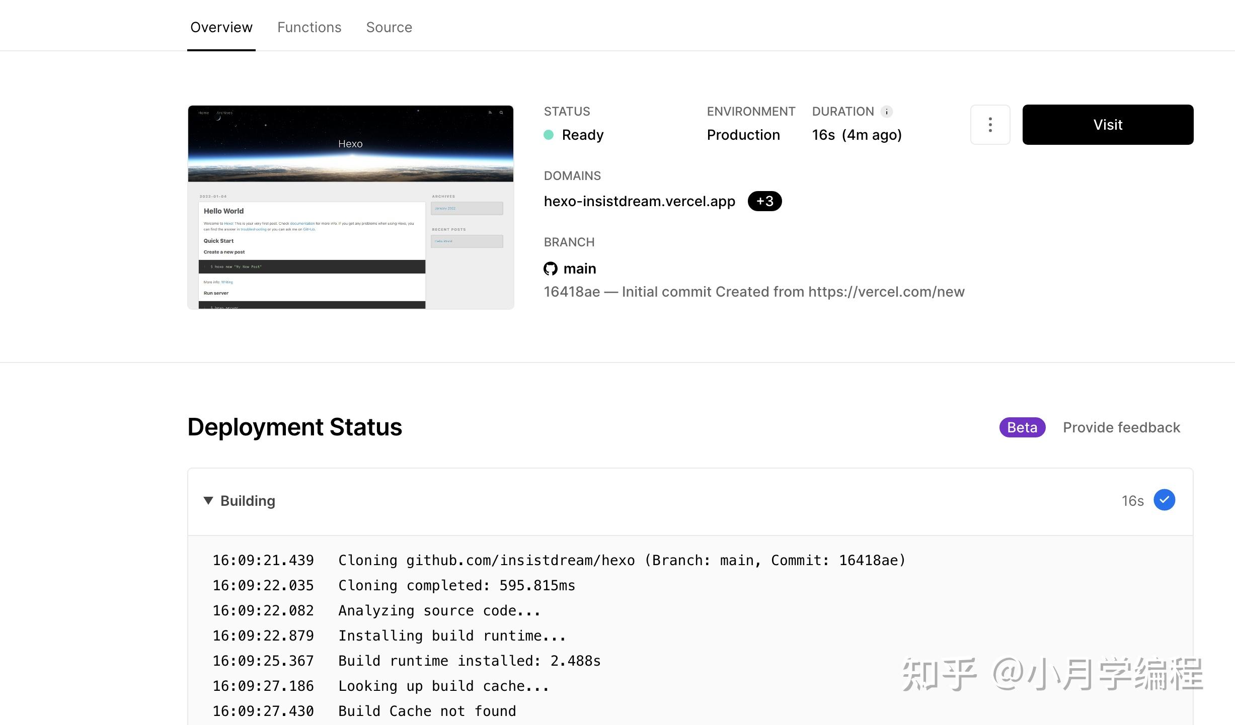 教你如何使用vercel服务免费部署前端项目和serverless api - 知乎