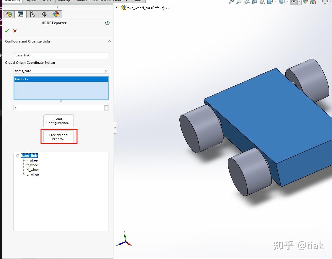 SolidWorks 生成 URDF, 在 Rviz2 中预览并导入Gazebo - 知乎