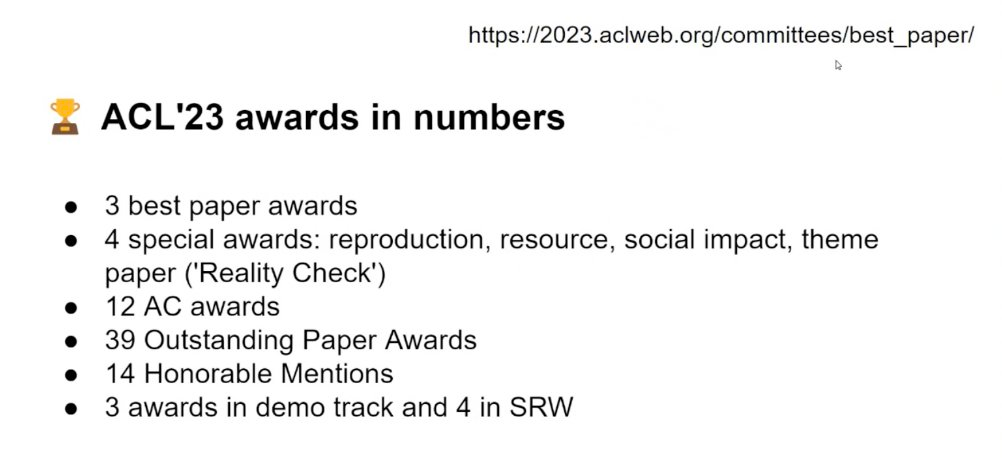 ACL 2023奖项公布：3篇最佳论文、39篇杰出论文，多家国内机构上榜 - 知乎