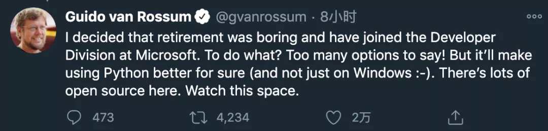 刚刚，Python之父Guido Van Rossum宣布加入微软 - 知乎