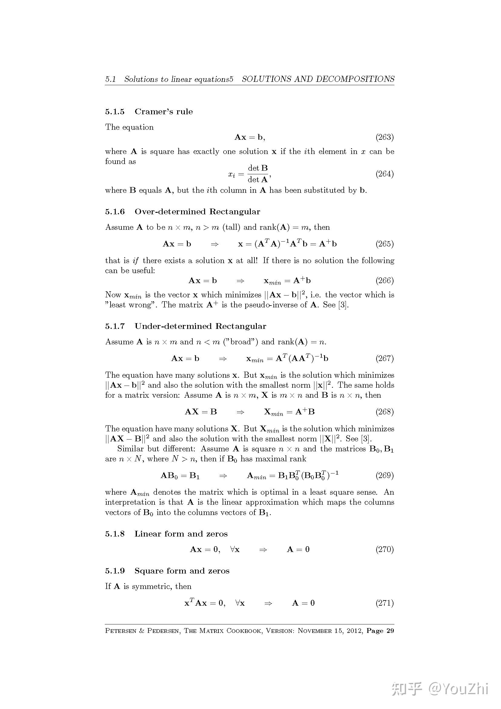 矩阵微积分公式查表(The Matrix Cookbook) - 知乎