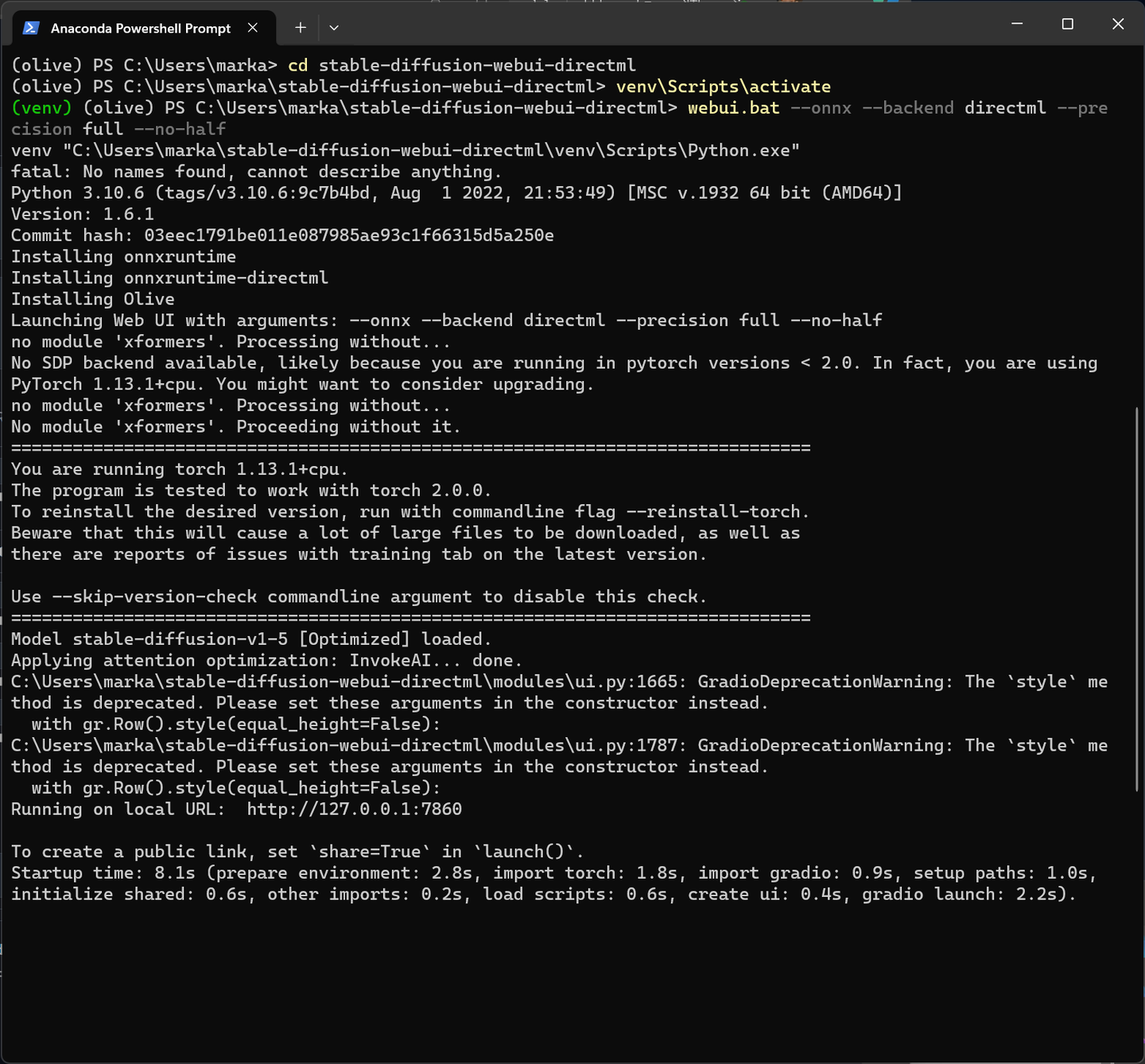 AMD显卡win下跑StableDiffusion(Microsoft Olive方式)安装笔记 - 知乎