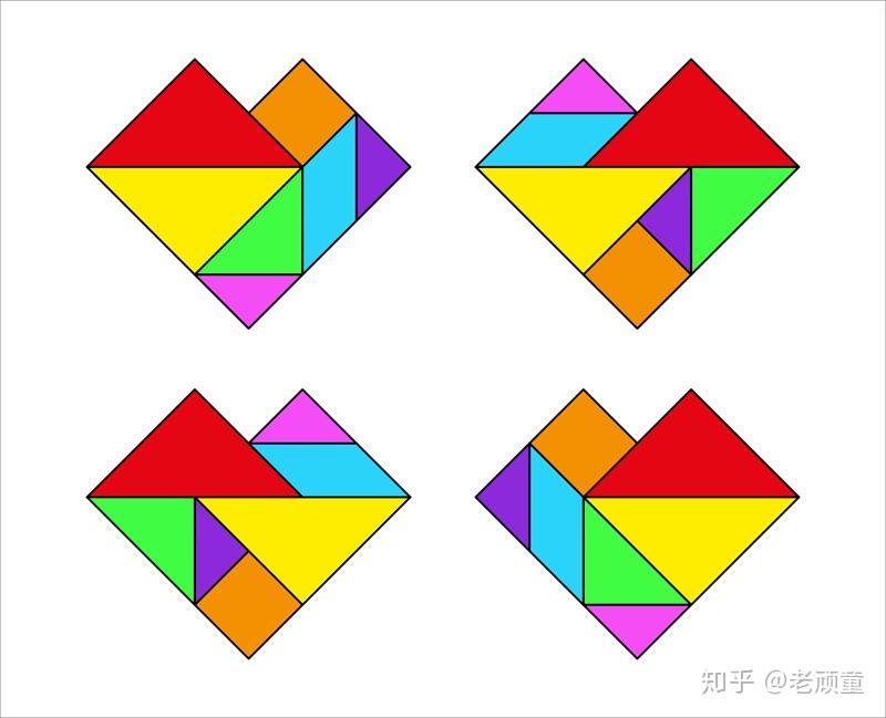 七巧板拼图图案大全，你肯定不知道七巧板拼图有1600种奇妙玩法 知乎