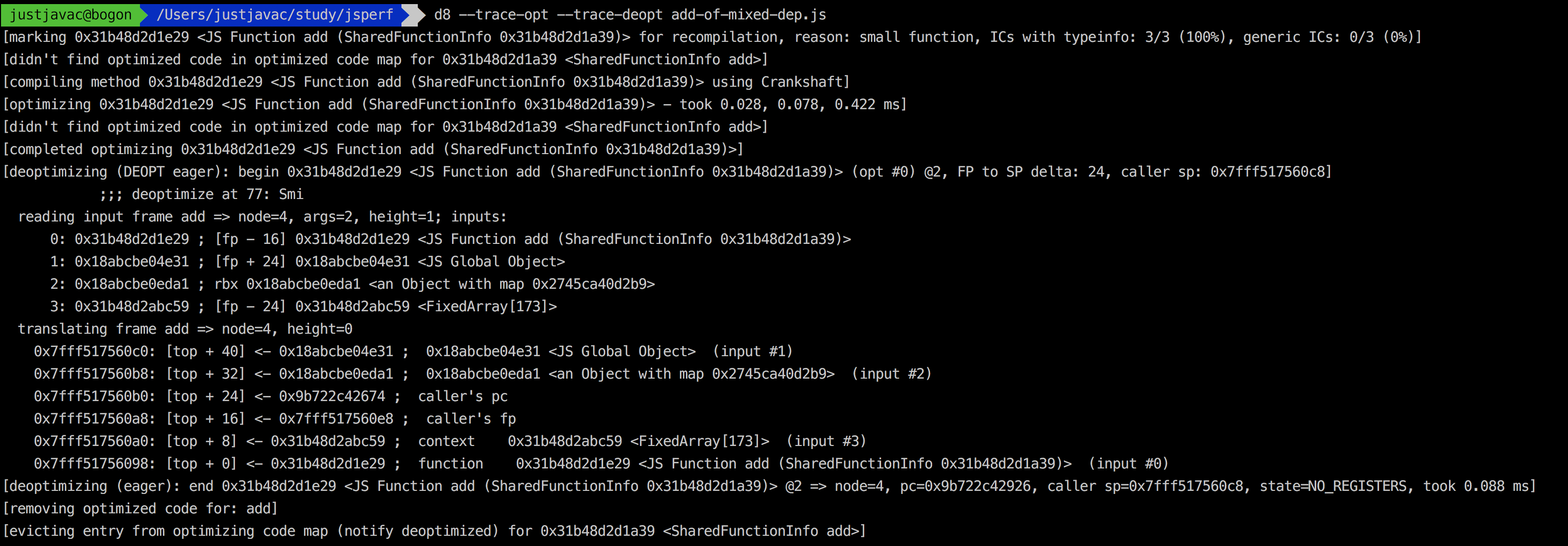 使用 D8 分析 javascript 如何被 V8 引擎优化的 - 知乎