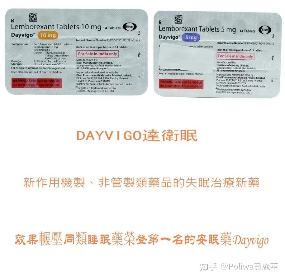 Dayvigo(Lemborexant) 5mg/10mg Tablet達衛眠®錠说明书 - 知乎