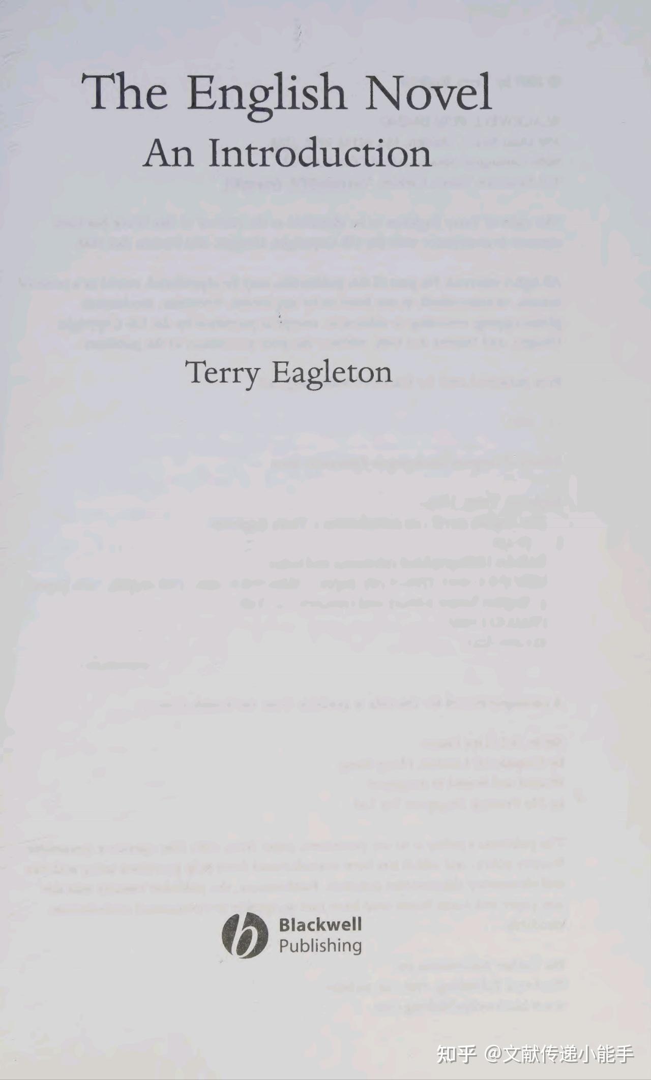 The English Novel: An Introduction by Terry Eagleton - 知乎