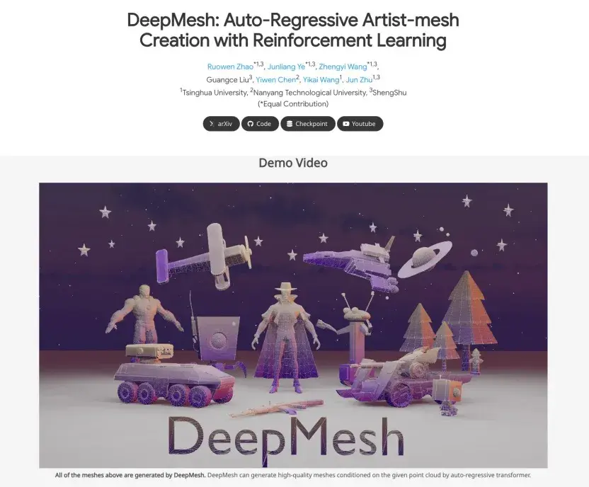 清华朱军团队 | 从点云到高保真三维网格：DeepMesh突破自回归生成瓶颈 - 知乎