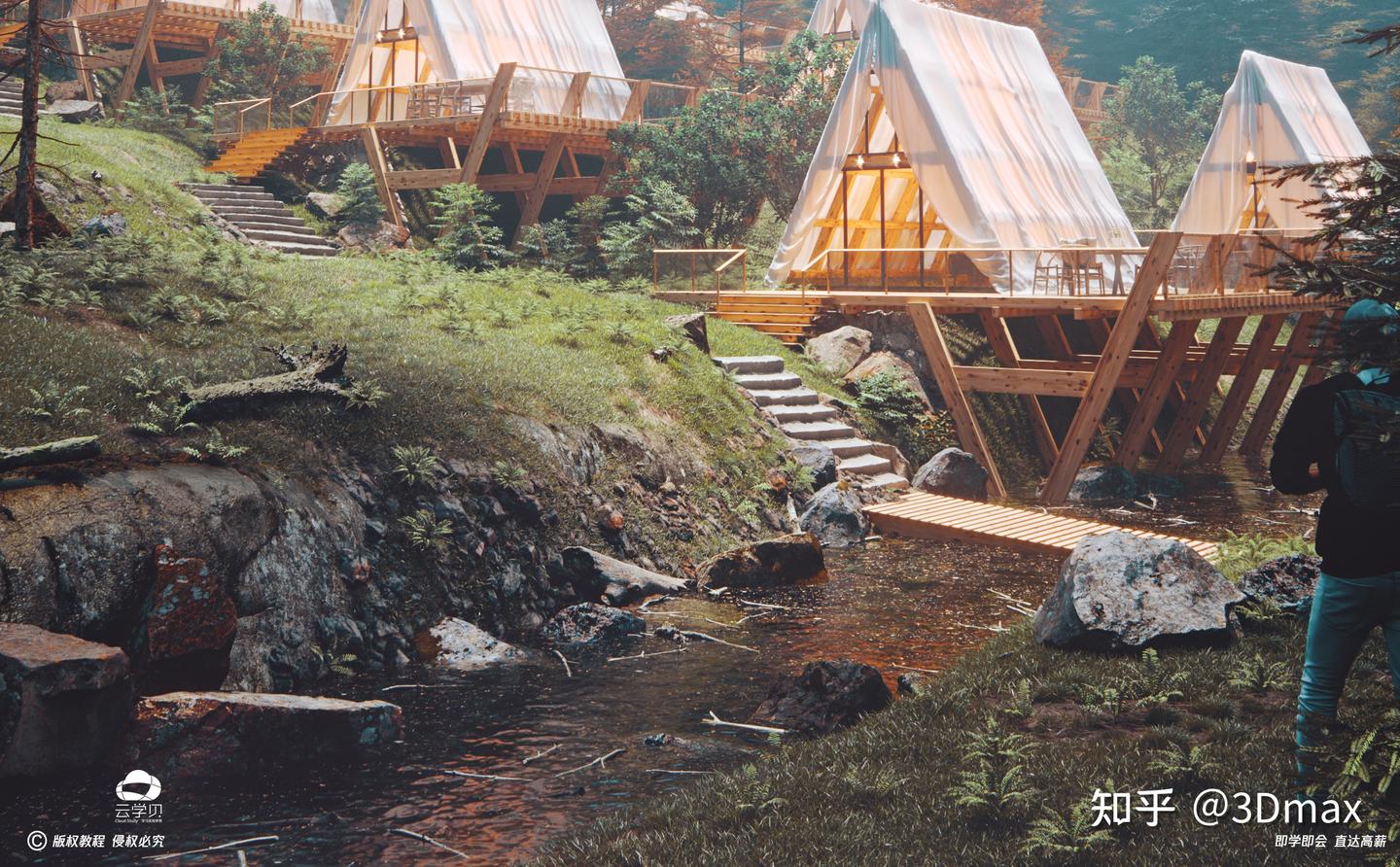 【超写实教程】3DMAX+Corona室外园林景观 - 知乎