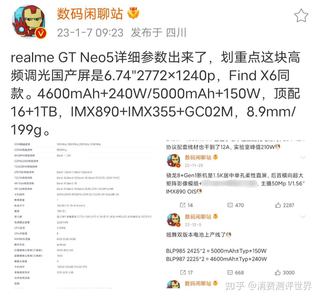 Realme GT Neo5工信部详细参数曝光：骁龙8+处理器+1TB大内存 - 知乎