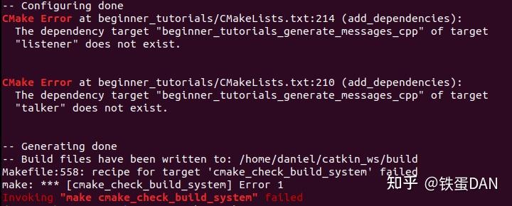 ROS学习的小坑1-catkin_make时报错找不到target - 知乎