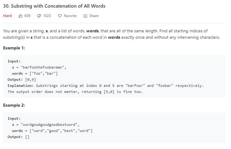 30. Substring with Concatenation of All Words - 知乎