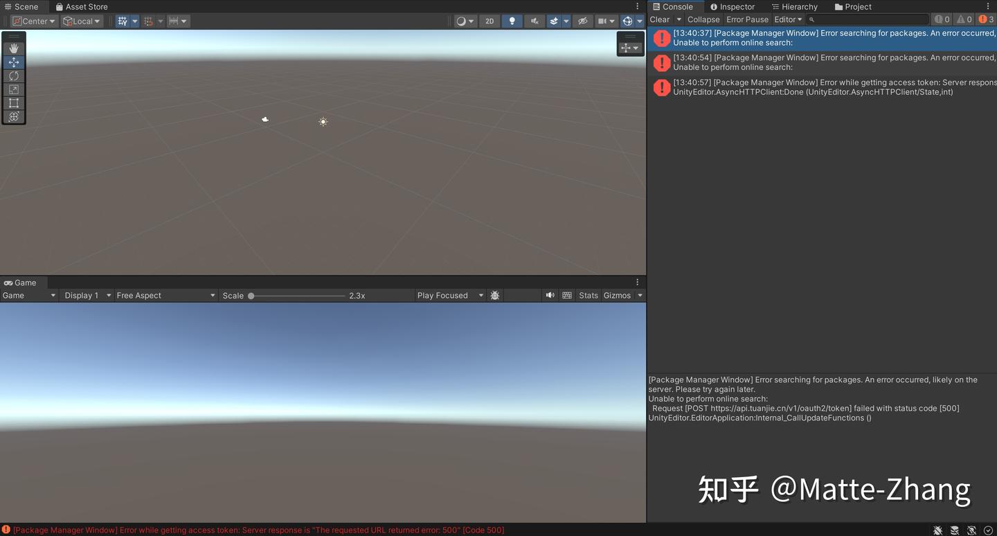 Unity3d-常见错误[Package Manager Window] Error searching for packages. An ...