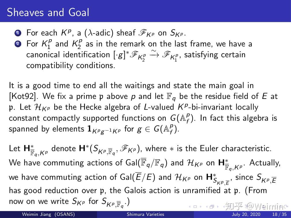 Shimura Varieties and Langlands-Kottwitz method - 知乎