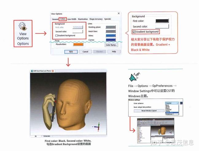 CST Studio Suite设置作业面、网格线的显示和背景画面 - 知乎