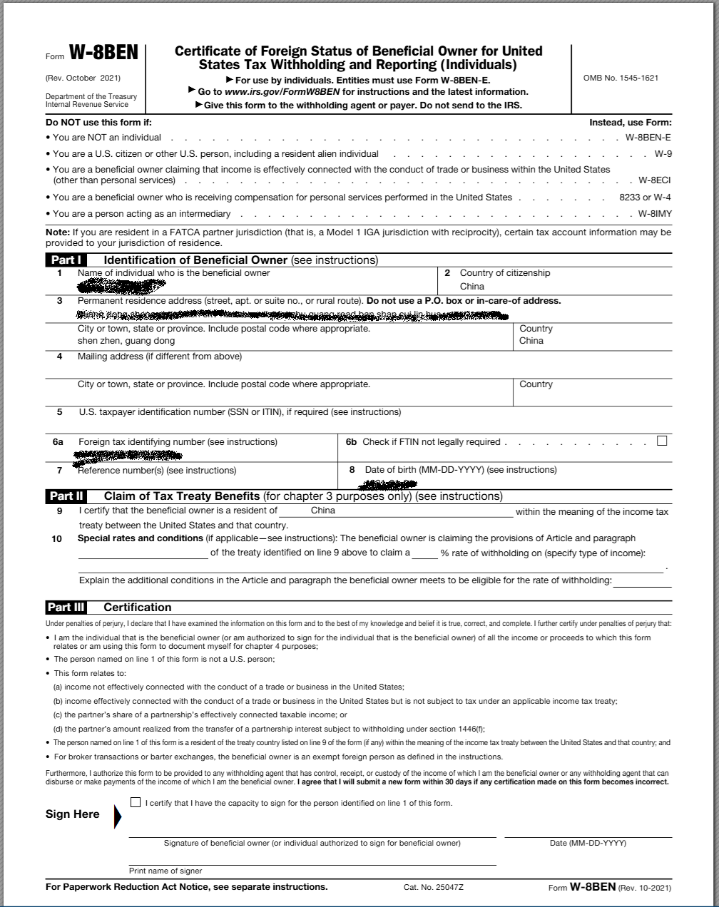 什么是W-8BEN ？ - 知乎