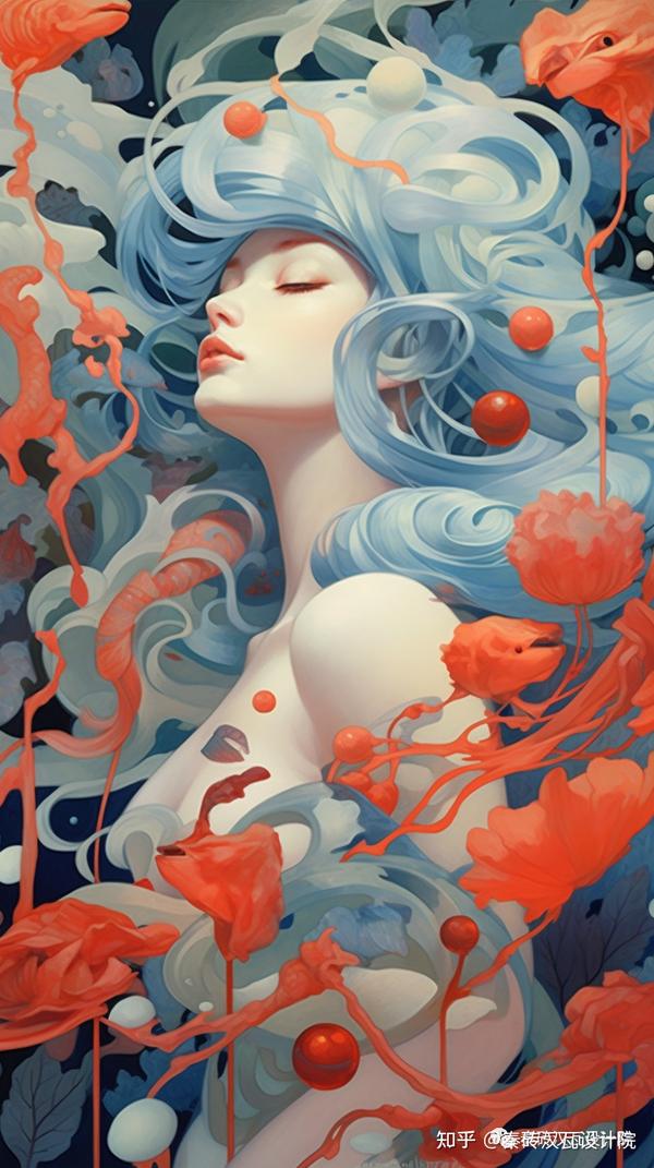 美图壁纸|James Jean简明风格的ai女孩 - 知乎