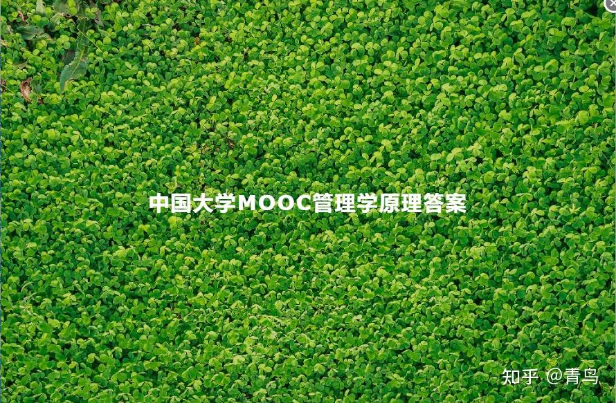 中国大学MOOC管理学原理答案 - 知乎