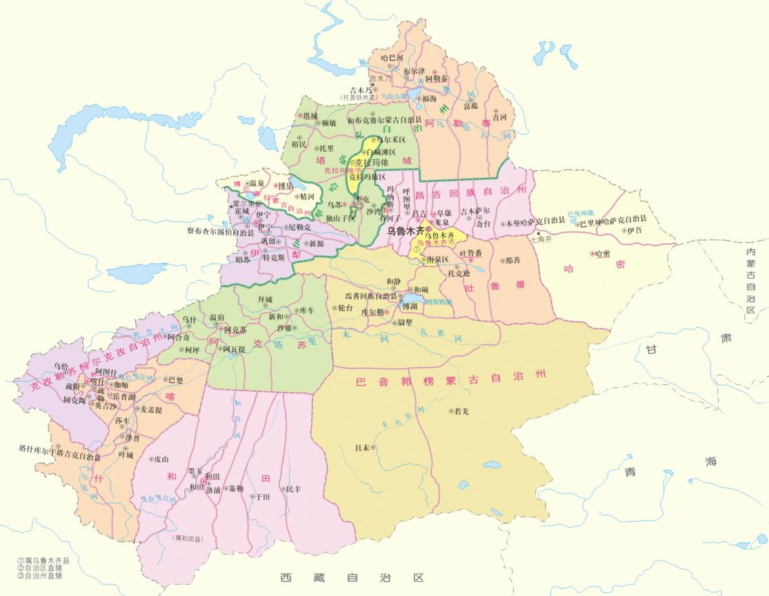 建国以来，新疆维吾尔自治区行政区划沿革地图详解（1949-1999） - 知乎