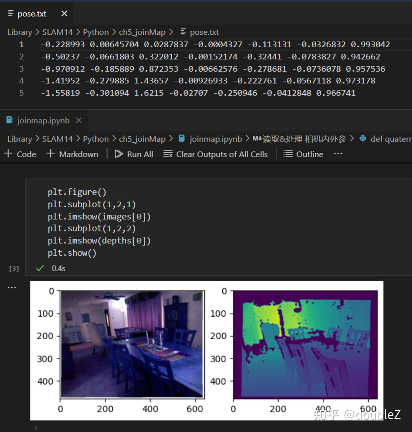SLAM十四讲 5.4 实践：拼接点云 | Python Numpy实现 & 坑 - 知乎