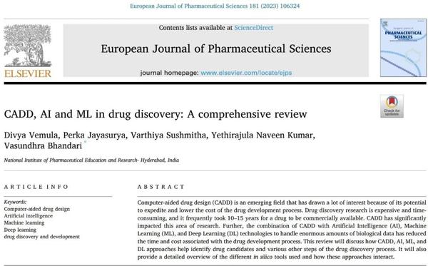 CADD、人工智能和机器学习在药物发现中的应用：方法概述 - 知乎