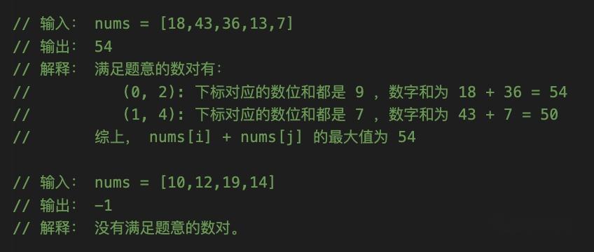 LeetCode 2342 - 数位和相等数对的最大和 [Map](Python3|Go) - 知乎