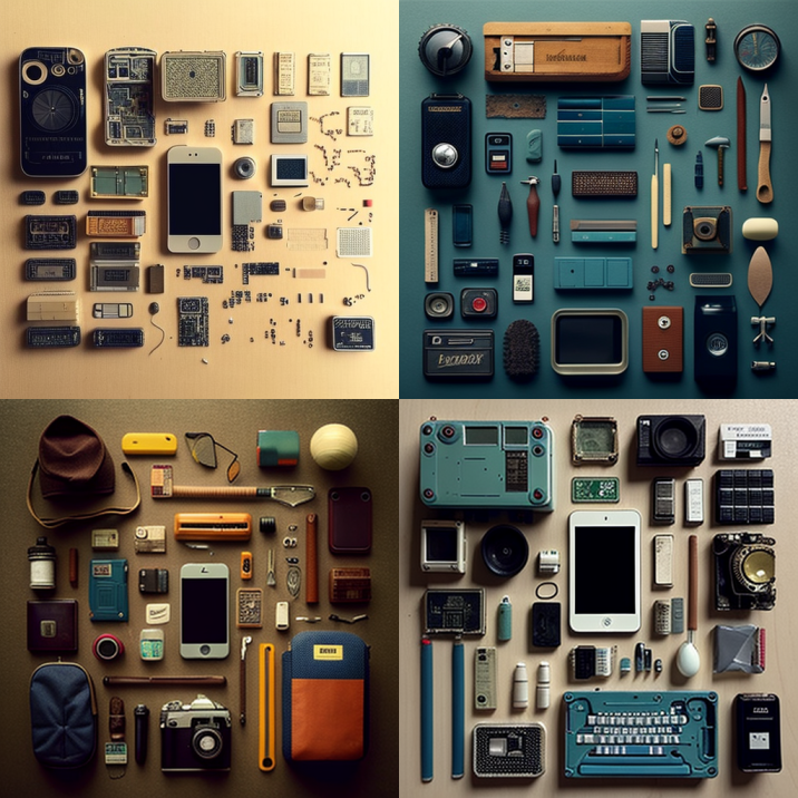 Midjourney 每日一画|AI绘画Knolling风作品欣赏 - 知乎