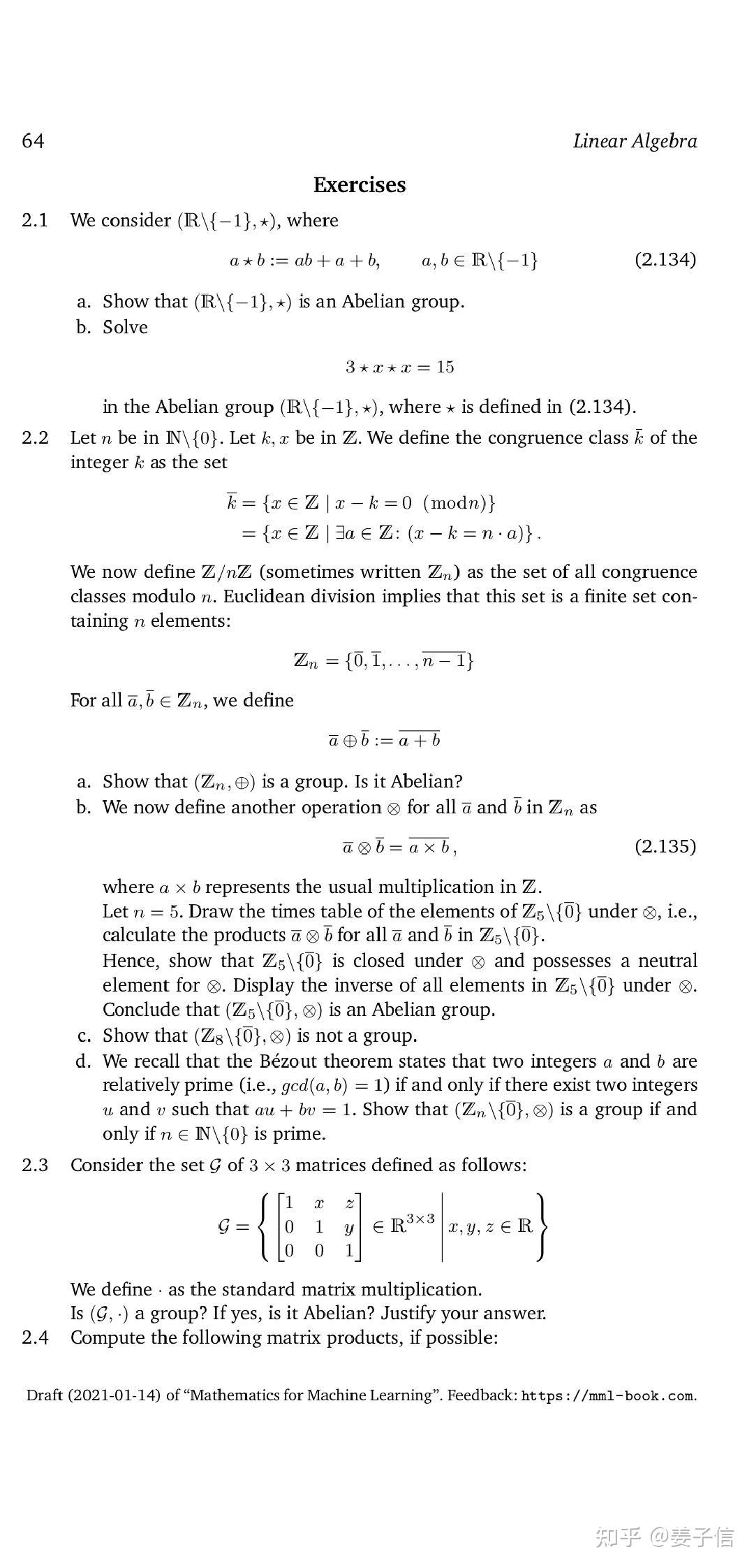mml_MATHEMATICS FOR MACHINE LEARNING_习题答案 - 知乎