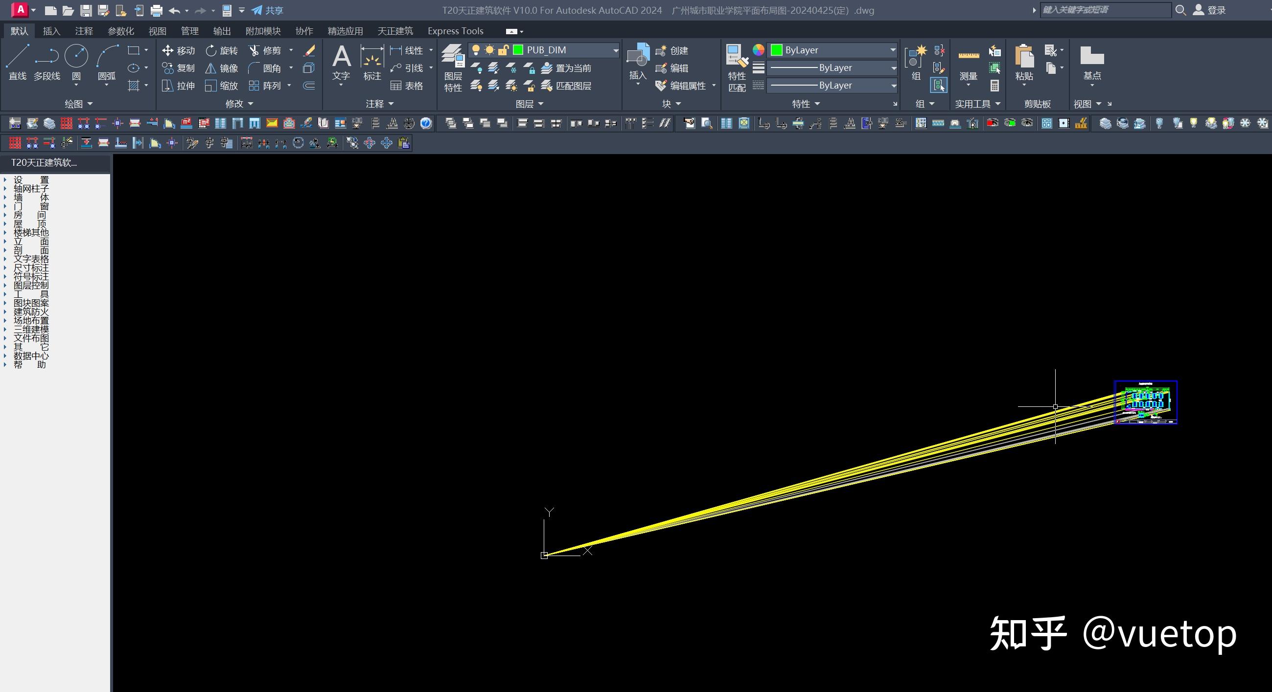 天正CAD T20 V10.0墙体柱体射线汇集到一点的解决方法 - 知乎