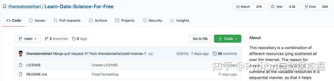 收获3200星，这个GitHub项目帮你从头开始学习数据科学！ - 知乎