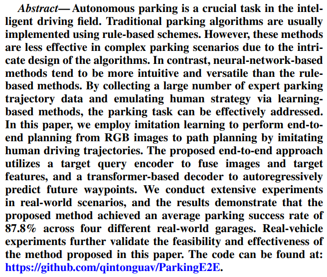 2024年-ParkingE2E：基于环视相机的端到端停车网络，从图像到路径规划-上交大开源 - 知乎