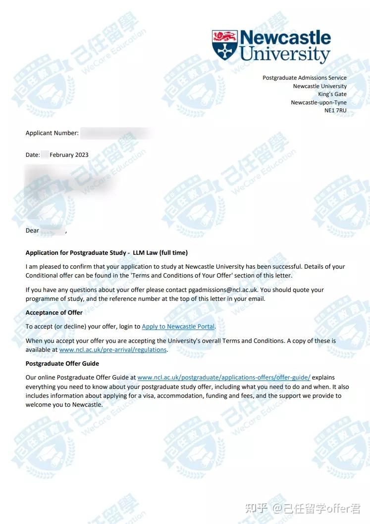 己任留学23Fall英国offer | 纽卡斯尔大学 LLM Law - 知乎