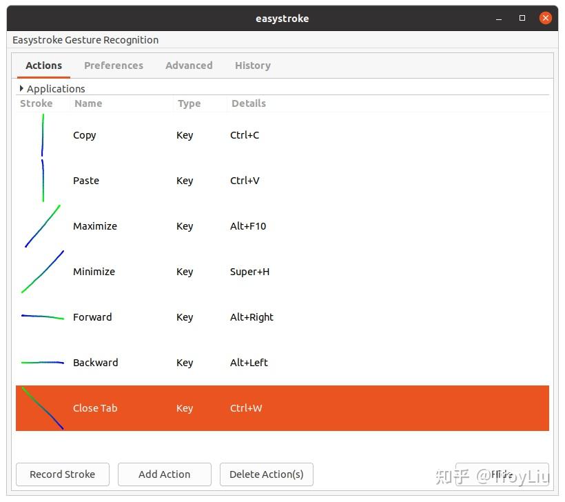 Ubuntu 鼠标手势软件 -- EasyStroke - 知乎