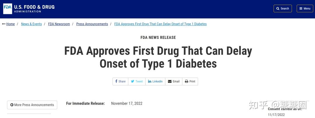 全球首款延缓1型糖尿病的新药获批上市！ - 知乎