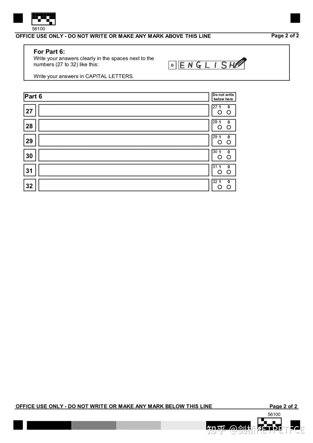 剑桥英语KET | PET答题卡（下载及填涂建议） - 知乎
