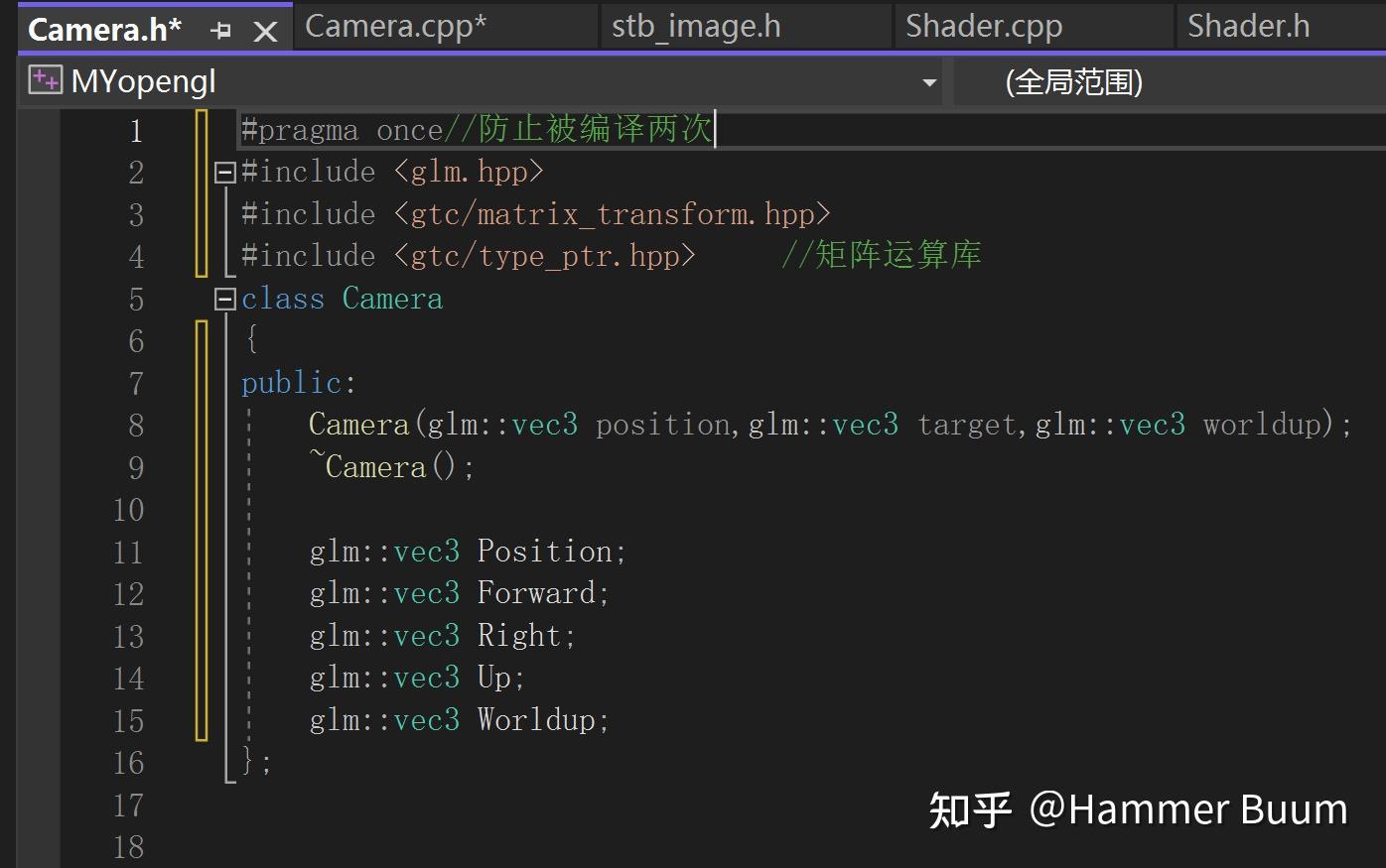 20 >>OpenGL，，相机类的编写 - 知乎