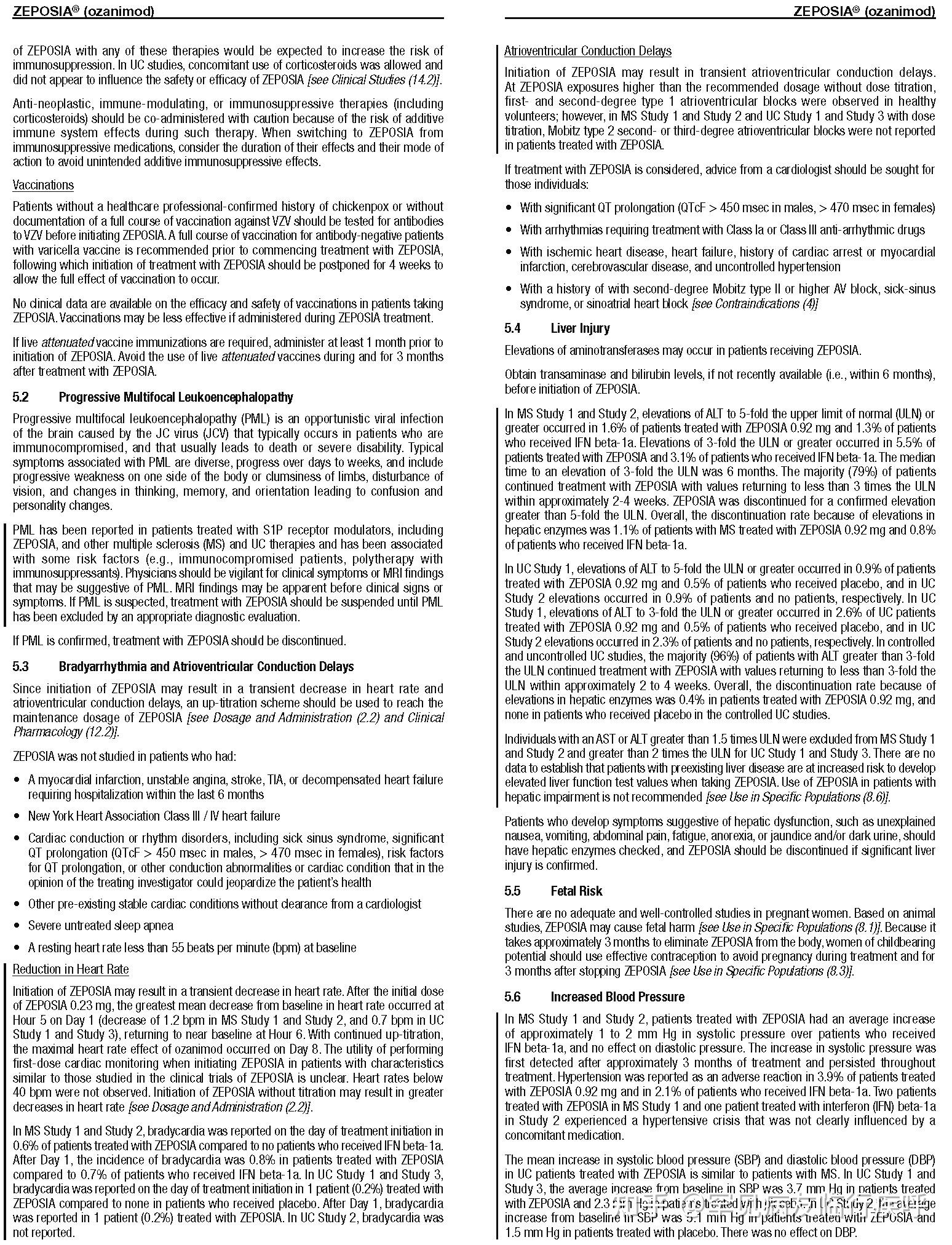 盐酸奥扎莫德胶囊说明书ZEPOSIAP®热珀西亚®Ozanimod Hydrochloride Capsules2023年1月31日核准版 ...