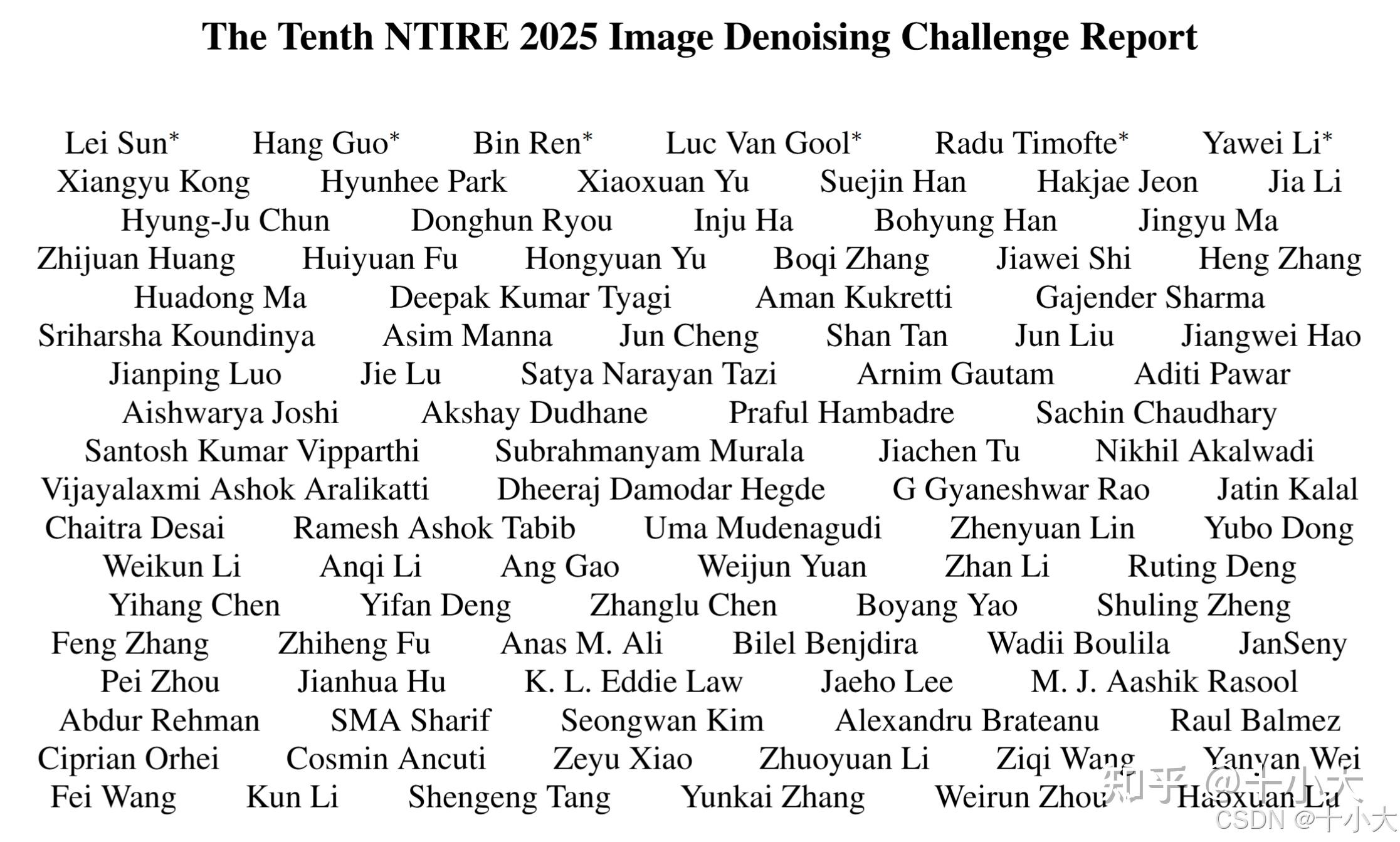 CVPR NTIRE 2025 | 竟然遥遥领先第二名1.25dB？硬核+逆天总结图像去噪挑战赛！ - 知乎